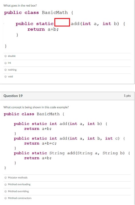 Solved Examine The Following Code Which Of The Following Is