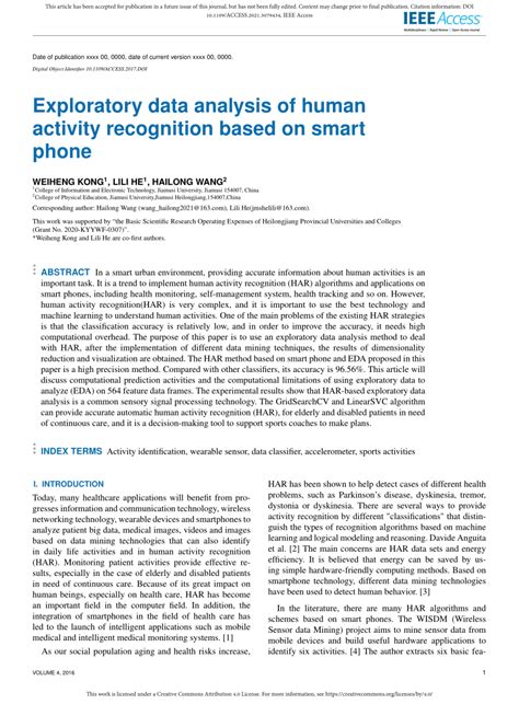 Pdf Exploratory Data Analysis Of Human Activity Recognition Based On