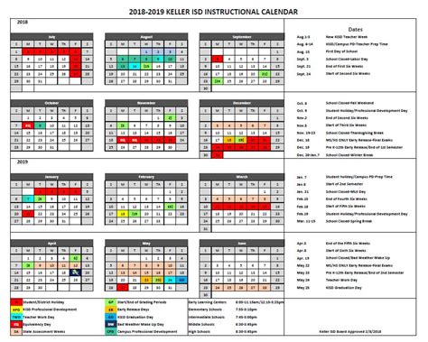 Keller Isd Instructional Calendar Printable And Enjoyable Learning
