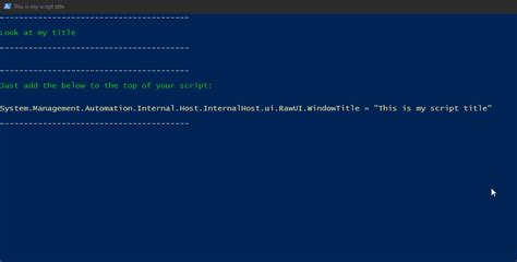 How To Set The Powershell Window Title