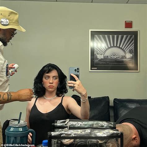 Billie Eilish Puts On A Busty Display In Plunging Green Top As She Shares Sultry Selfies Daily