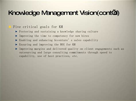 Knowledge Management At Accenture Ppt Business Business And Finance