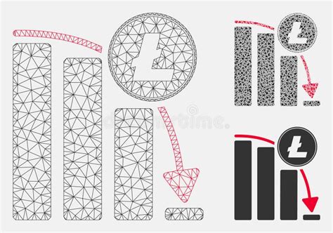 Litecoin Falling Acceleration Chart Vector Mesh 2d Model And Triangle