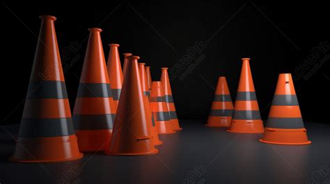 눈길을 끄는 3d 렌더링 상징적인 기호 배경이 있는 건설 구역의 도로 장벽 및 교통 원뿔 눈길 배경 도로 안전 배경 주의 배경 이미지 Hd 눈길 도로 안전 주의