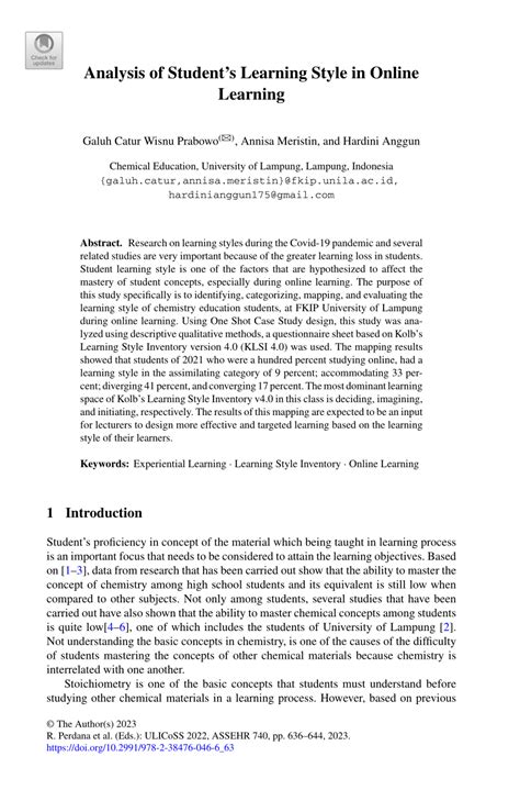 Pdf Analysis Of Students Learning Style In Online Learning