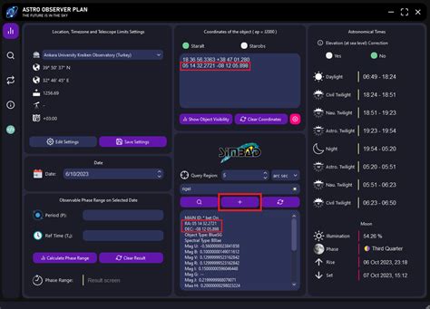 Github Krmerdemastro Observer Plan Astronomy Software Built With Python And Pyside 6 For