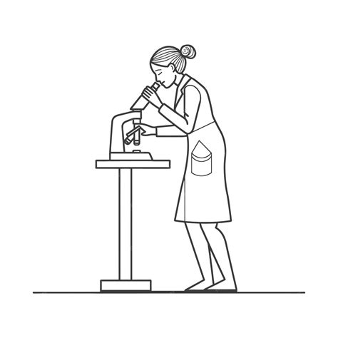 Scientist Using A Microscope In A Lab Premium Ai Generated Vector