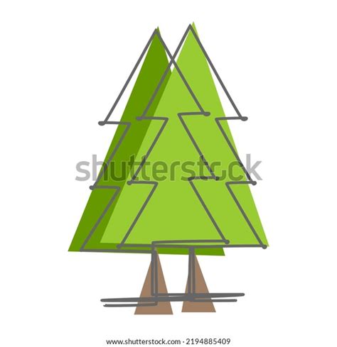 Continuous Single Line Drawing Pine Tree Stock Vector Royalty Free Shutterstock