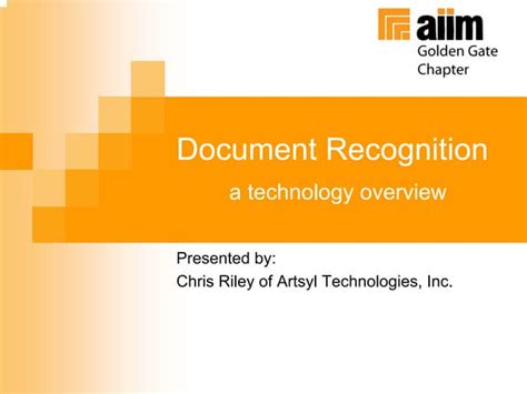 December 2007 Document Recognition Technology Overview Presentation Ppt