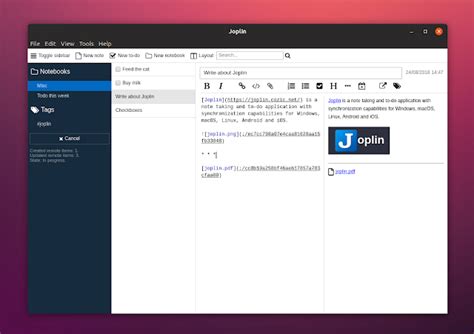 Joplin Encrypted Open Source Note Taking And To Do Application Linux