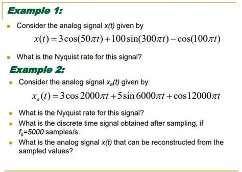 Solved Example Consider The Analog Signal X T Given By Chegg