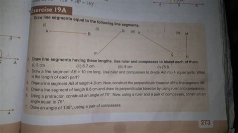 Exercise 19adraw Line Segments Equal To The Following Line Segmentsi