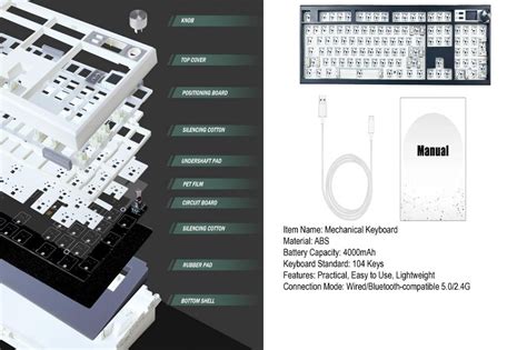 Wired Gaming Keyboard Diy Kit Rgb Modular Diy Mechanical Keyboard Kit Customizable Rgb