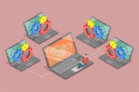 3d Isometric Flat Conceptual Illustration Of Centralized Database