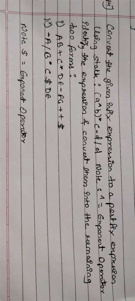 14 Convert The Given Infix Expression To A Studyx