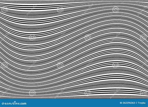 Wavy Lines Pattern With Twisting Movement Effect Stock Vector