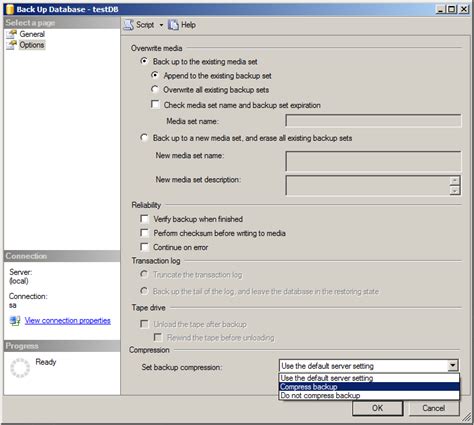 Compressed Database Backup In Sql Server 2008 Stack Overflow
