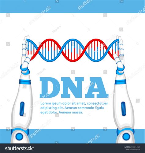 Genetic Engineering Concept Robot Hands Robotic Stock Vector Royalty