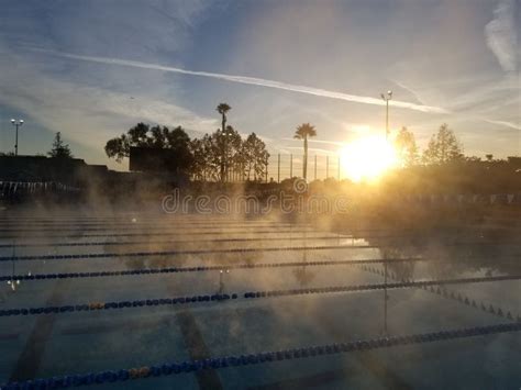 Early Morning Sunrise Above Steamy Pool Stock Image Image Of Nature Pool 262871883