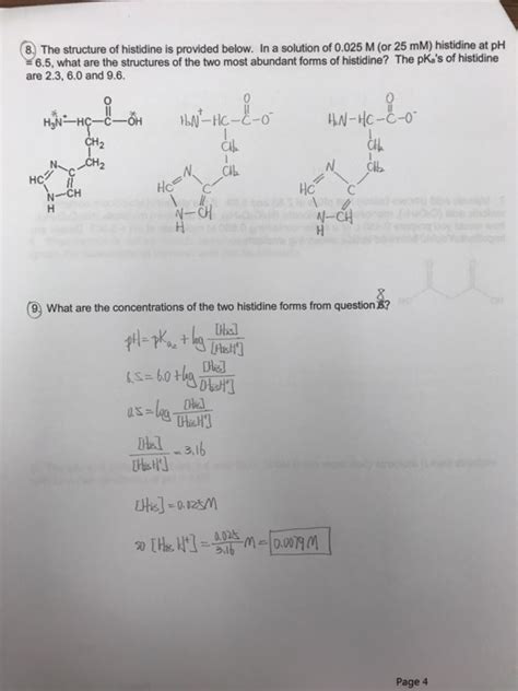 Solved 8 The Structure Of Histidine Is Provided Below In