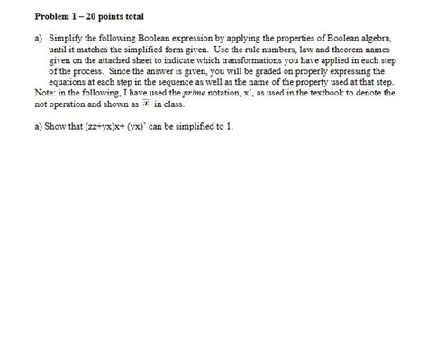 Solved Problem 1 20 ﻿points Totala ﻿simplify The Following