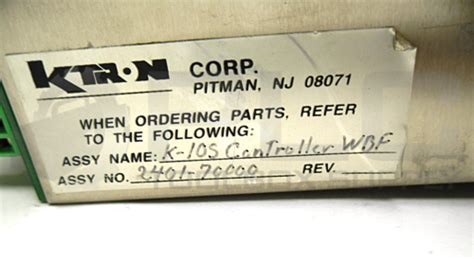 K Tron K 10s 2401 70000 Control Interface Assembly Plc Toolbox Supply