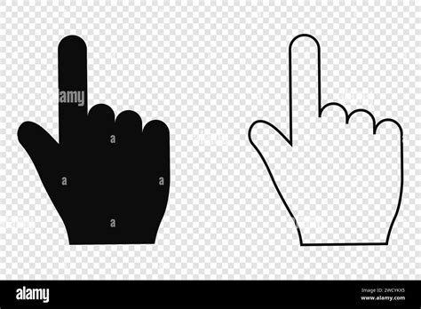 Black And White Hand Pointer Cursors Stock Vector Image And Art Alamy