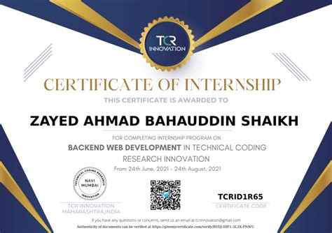 Zayed Shaikh On Linkedin Internship Webdevelopment Tcrinnovation