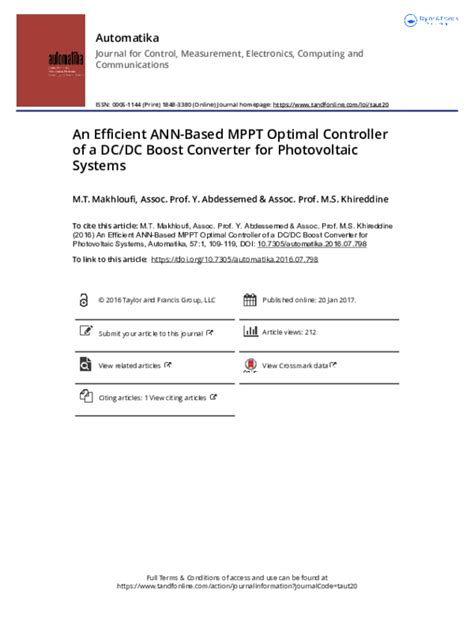 Pdf An Efficient Ann Based Mppt Optimal Controller Of A Dcdc Boost