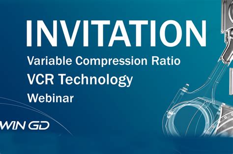 Webinar Invitation WinGD Variable Compression Ratio VCR Technology Wednesday May St