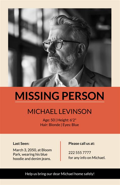 Free Plain Missing Poster Template To Edit Online