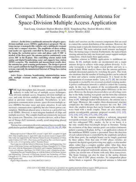 Compactmultimodebeamformingantennaforspace Divisionmultiple