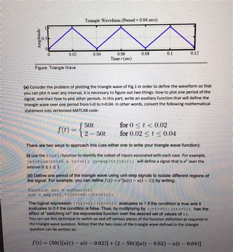 Solved Triangle Waveform Period 0 04 Secs Al 0 5 0 12