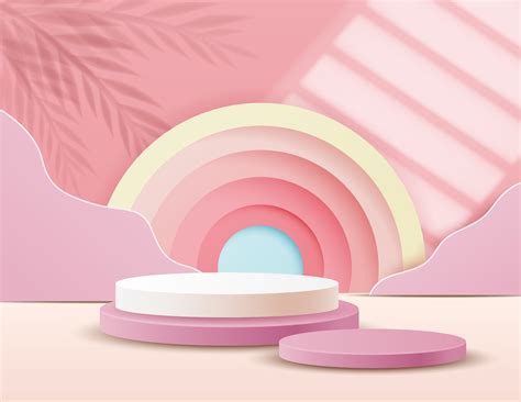 3d Background Products Display Podium Scene With Geometric Platform