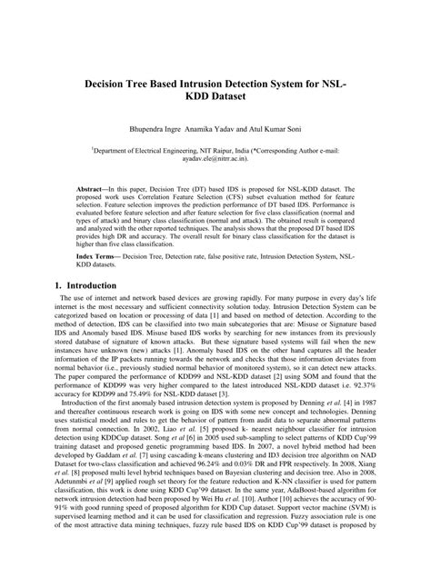 pdf decision tree based intrusion detection system for nsl kdd dataset