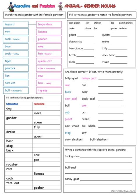 151 Gender English Esl Worksheets Pdf And Doc
