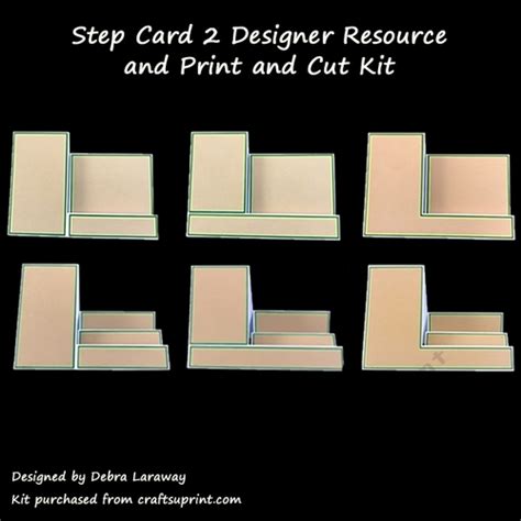 Side Step Card Commercial Use Template And Print And Cut CUP Craftsuprint