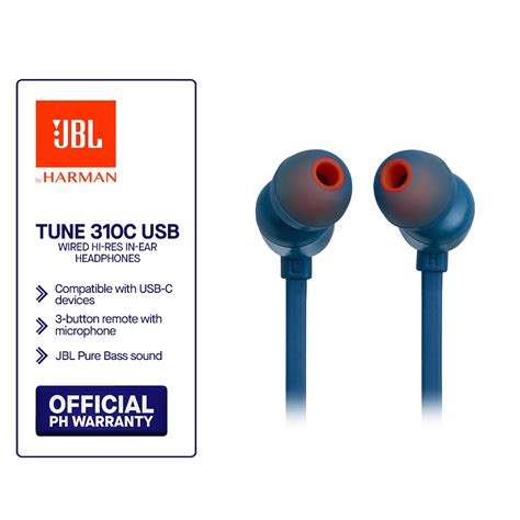 Jbl Tune C Usb Type C Wired Hi Res In Ear Headphones Shopee Philippines