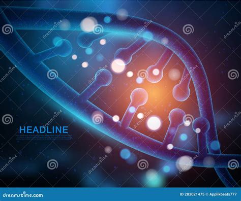 Abstract Fututristic Dna Helix Structure Genetics Biology Science Background Future Dna