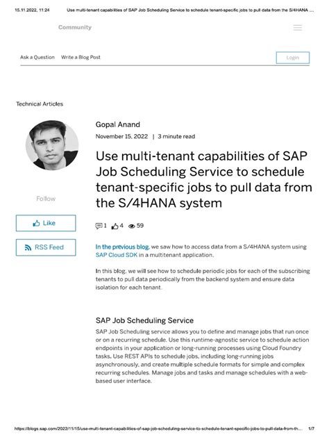 Use Multi Tenant Capabilities Of Sap Job Scheduling Service Pdf