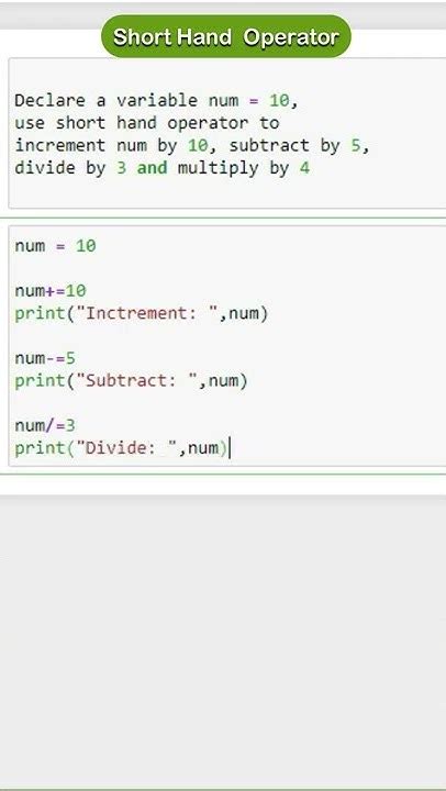 Short Hand Operator In Python Programming Shorts Python Shorts