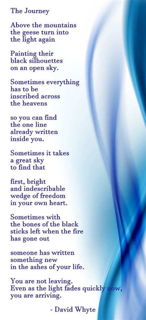 David Whyte The Journey Inspirational Poetry