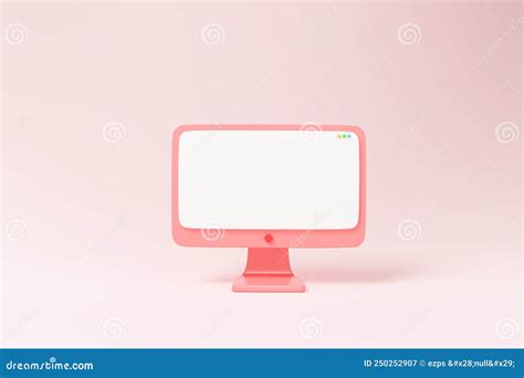 Minimal Desktop With Blank Screen Mockup Empty Screen For Text And Logo Replacement Concept