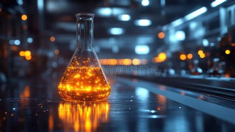 Close Up Of Glowing Erlenmeyer Flask In A Dimly Lit Laboratory Stock Illustration Illustration Close Up Of Glowing Erlenmeyer Flask In A Dimly Lit Laboratory Stock Illustration Illustration