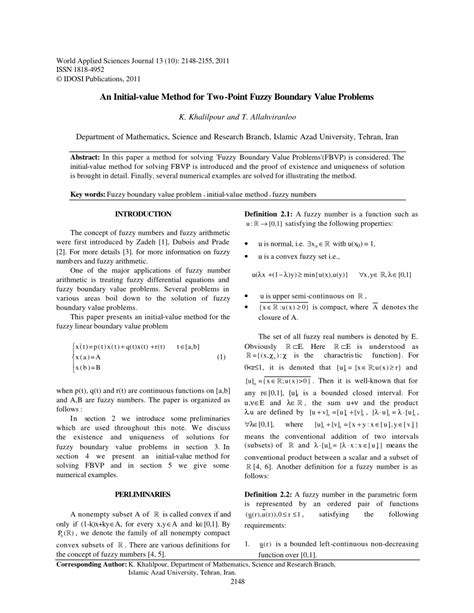pdf an initial value method for two point fuzzy boundary value problems