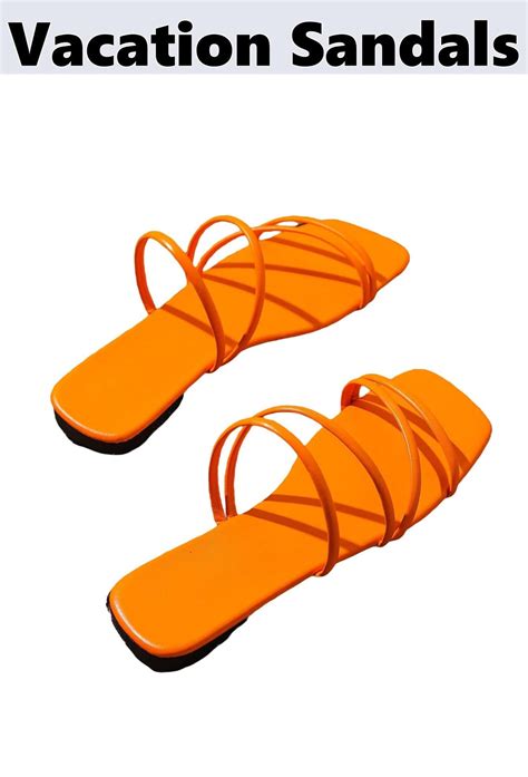Gorglitter Womens Strappy Flat Sandals Cute Dressy Open Toe Slip On Slide Sandals In 2024