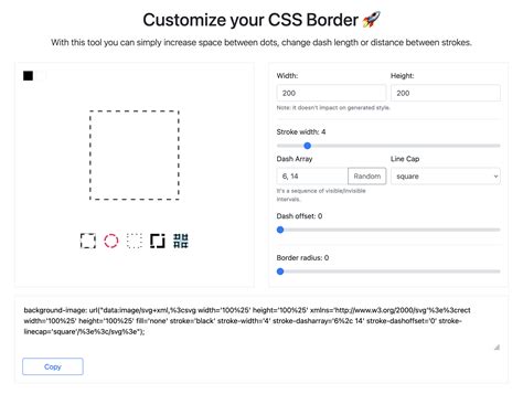Css Control The Dashed Border Stroke Length And Distance Between Strokes Stack Overflow