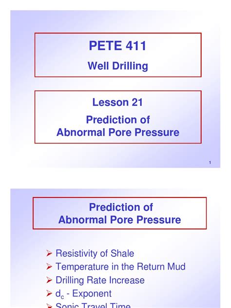 Abnormal Pore Pressure Prediction Pdf Electrical Resistivity And