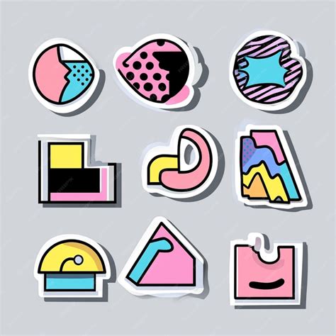 Colorful Trendy Sticker Pack Premium Ai Generated Image