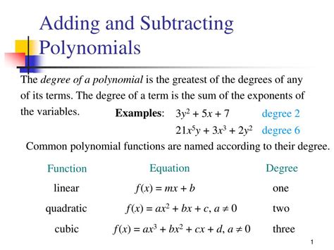 PPT Adding And Subtracting Polynomials PowerPoint Presentation Free Download ID